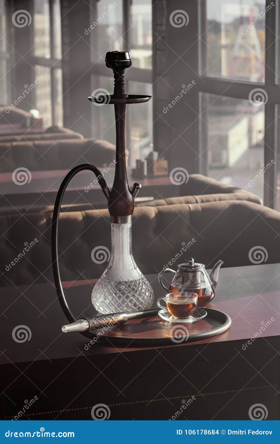 Stylish Hookah Glass and Tea Kettle Stock Photo - Image of color, drink ...