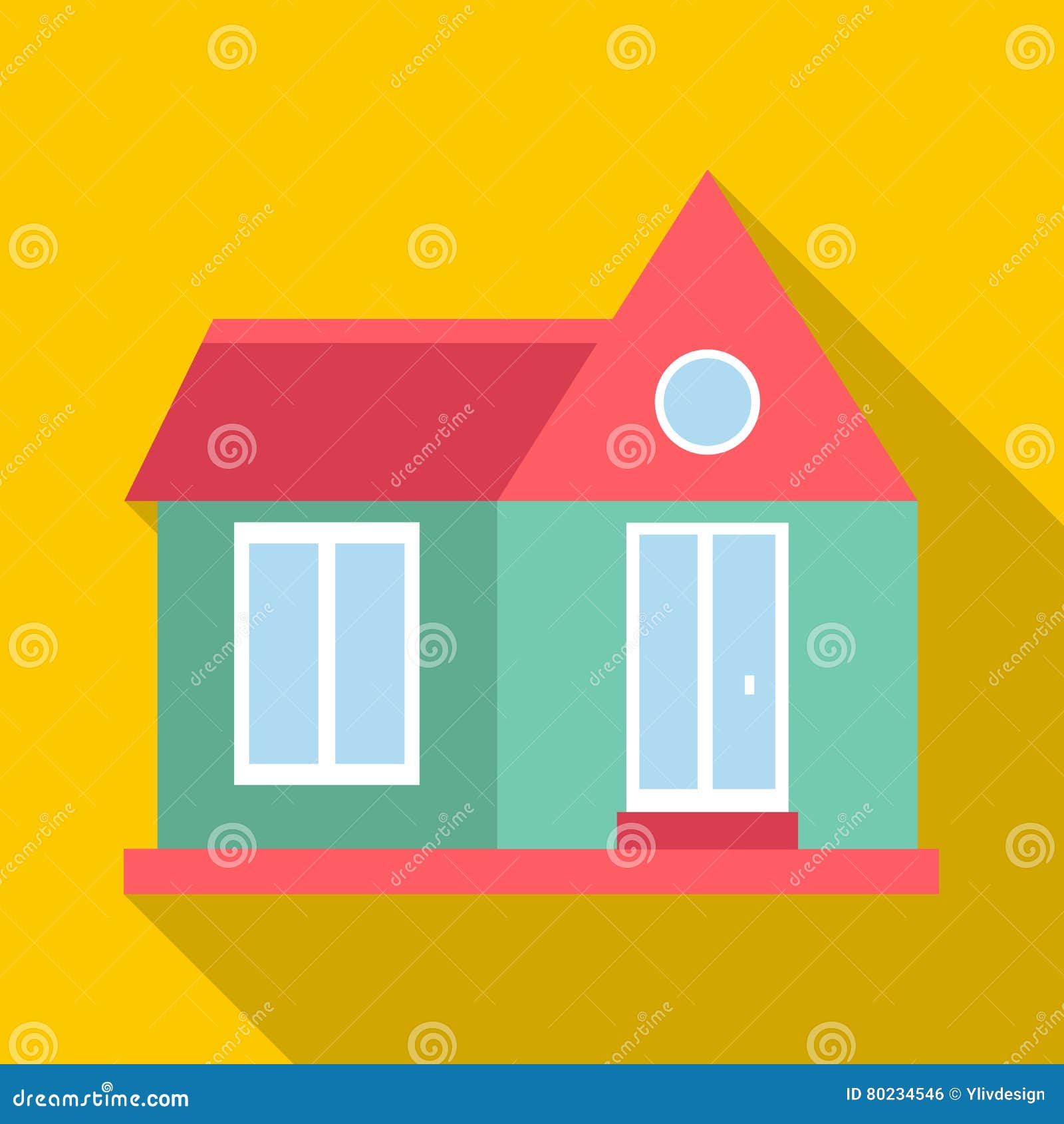 Stylish House Icon, Flat Style Stock Vector - Illustration of district ...