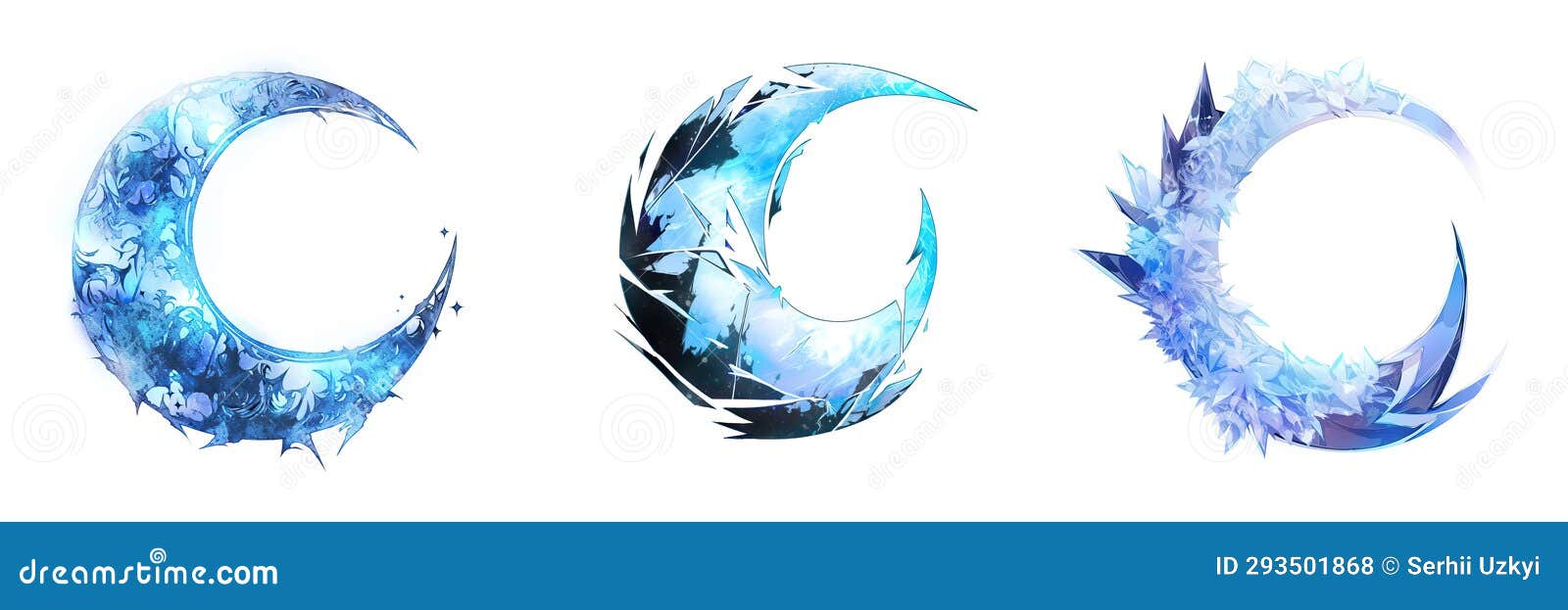 Stylish Ice Moon Logo in 2D Style AI Generated Stock Illustration ...