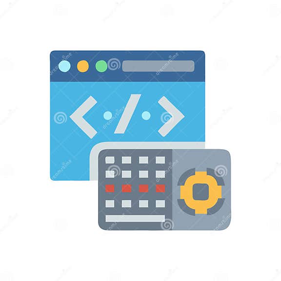 Stylish Compiler Icon stock illustration. Illustration of technology ...