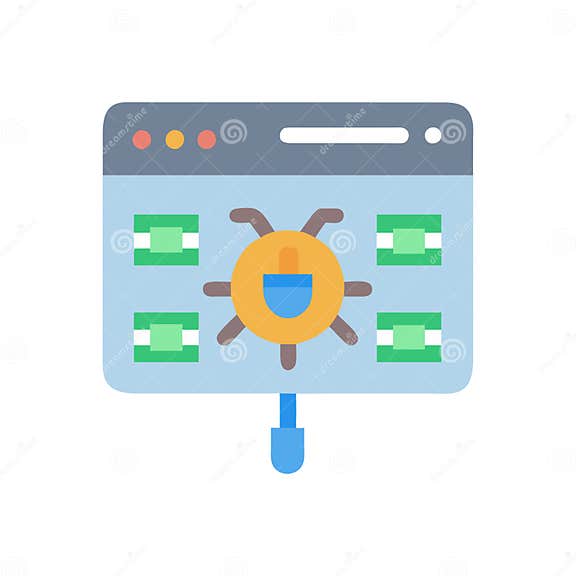 Stylish Debugger Tool Icon stock illustration. Illustration of internet ...