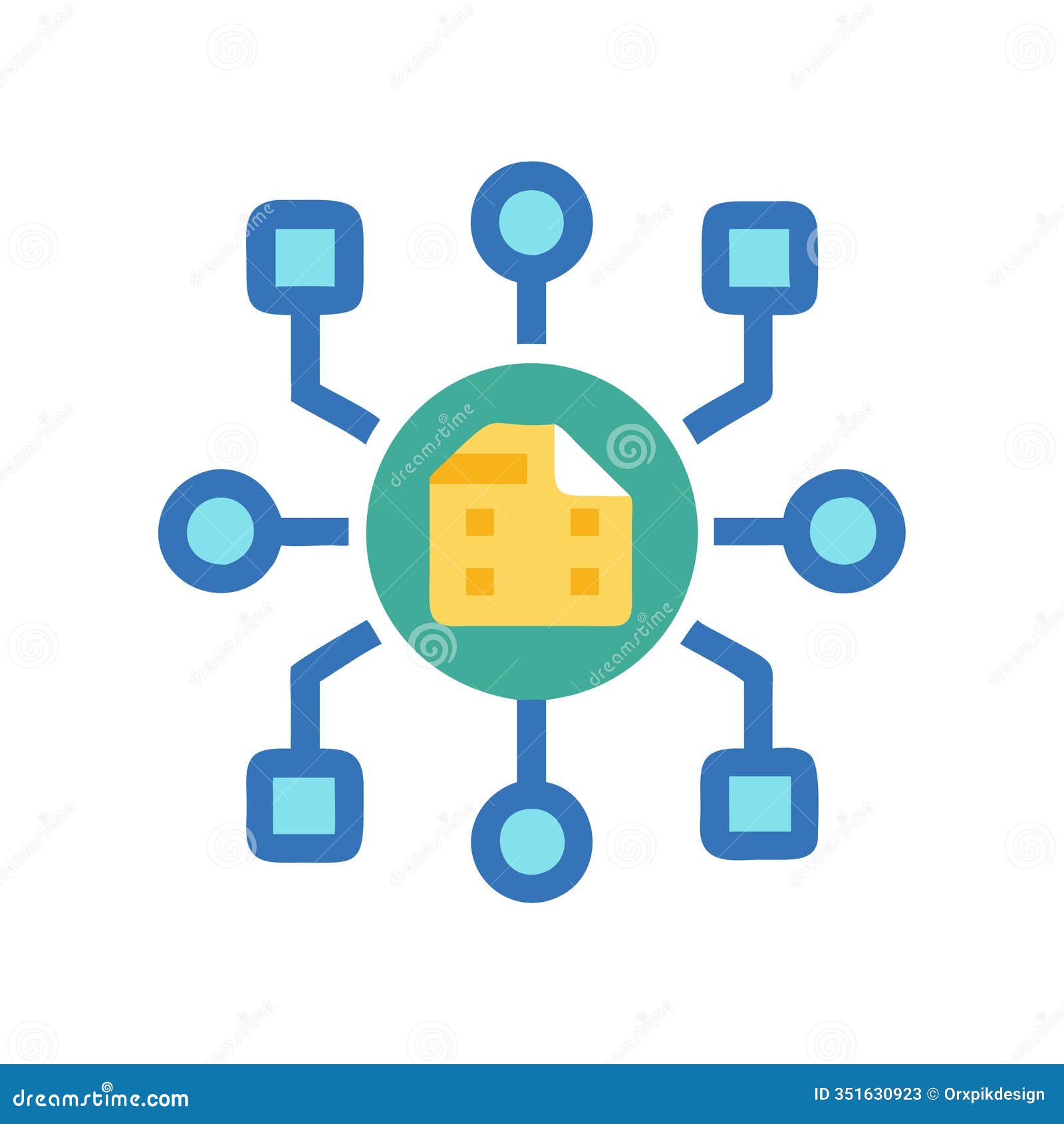 Stylish Distributed Ledger Icon Stock Illustration - Illustration of ...