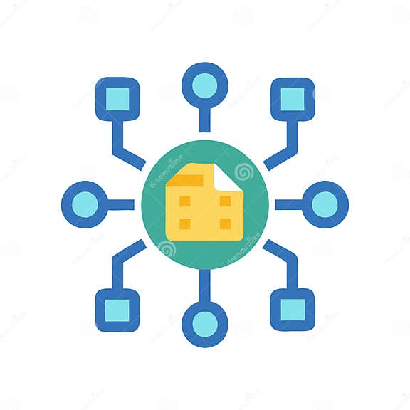 Stylish Distributed Ledger Icon Stock Illustration - Illustration of ...