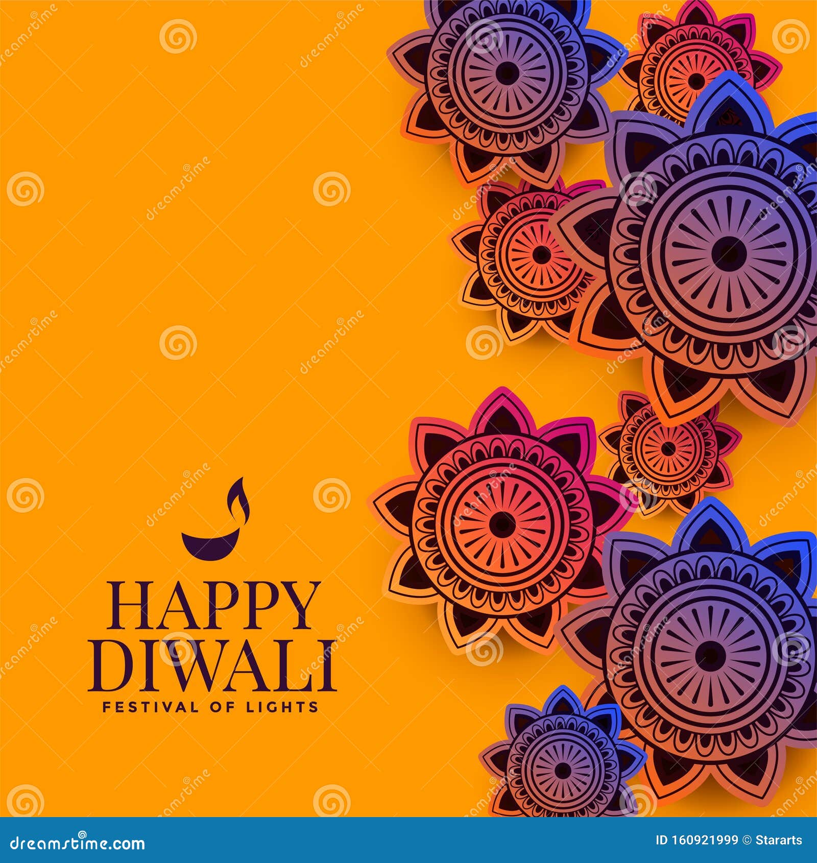 Stylish Indian Decorative Pattern for Diwali Festival Stock Vector ...