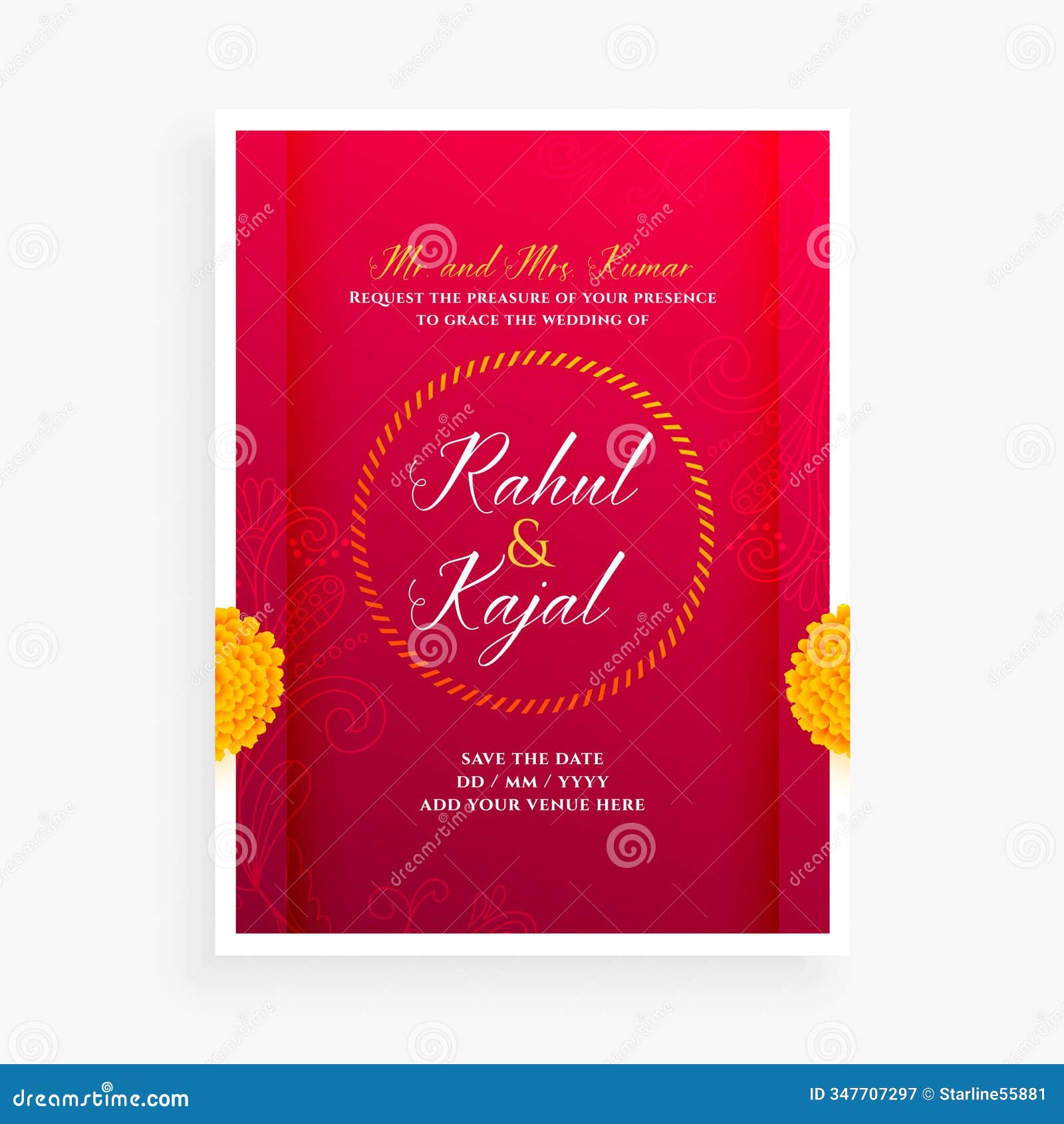 Stylish Indian Wedding Event Card Template Save the Date Stock ...