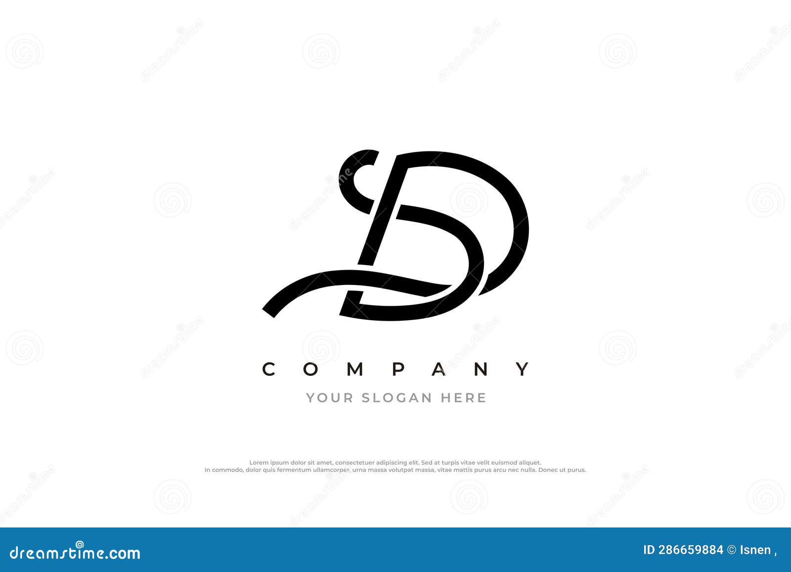 Stylish Initial Letter SD or DS Logo Design Stock Vector - Illustration ...