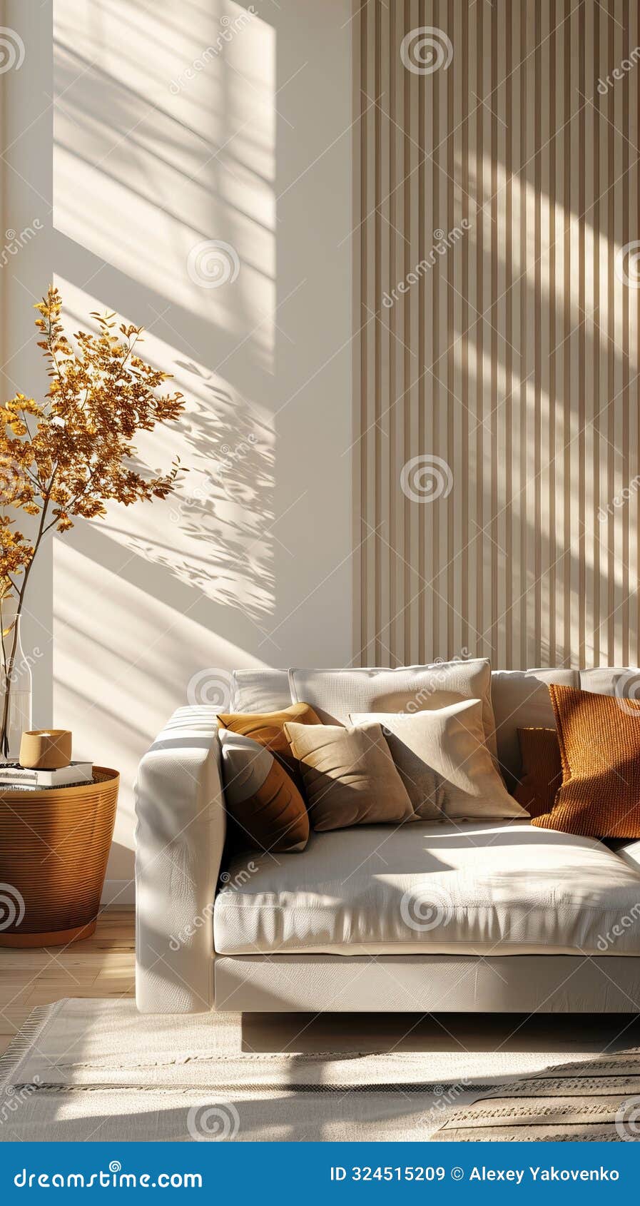 Stylish Interior Design Background. Modern Living Room. Generative AI ...
