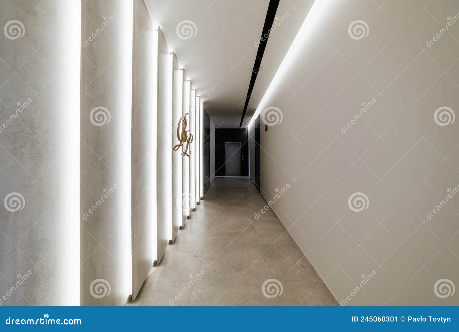 Stylish Interior Design of the Corridor with Lighting in the New House ...
