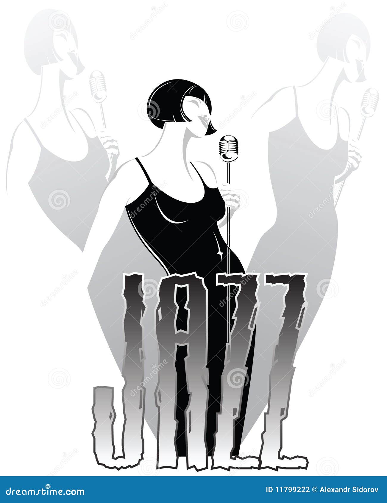 Stylish jazz singer stock vector. Illustration of music - 11799222