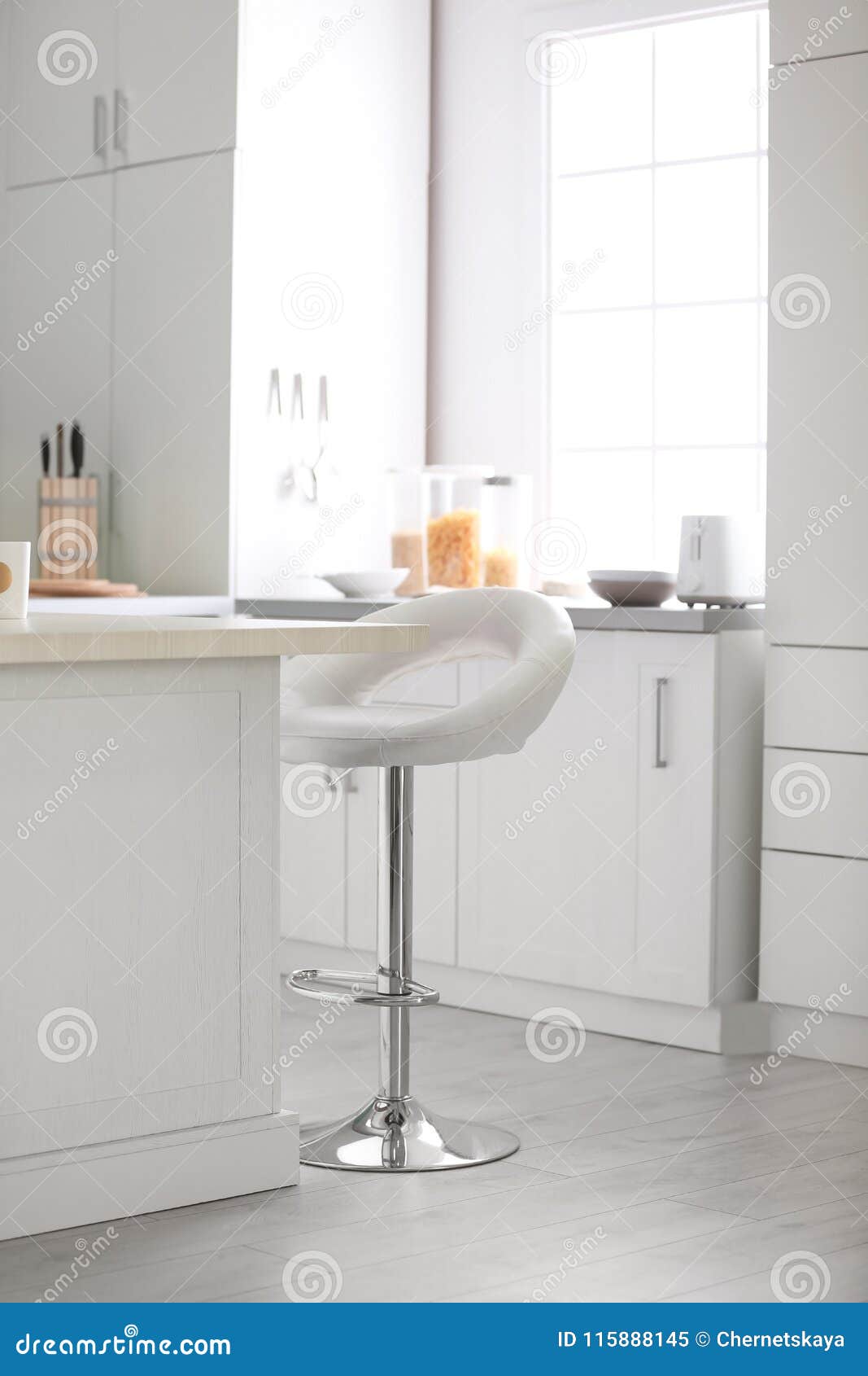 Stylish Kitchen Interior Setting. Idea for Home Design Stock Image ...