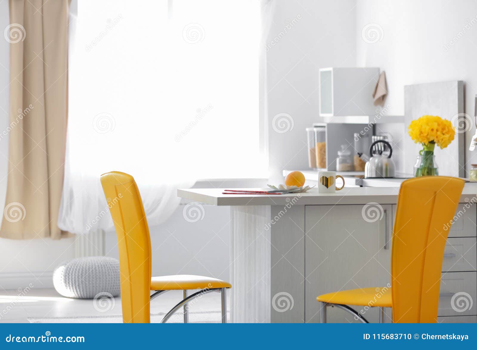 Stylish Kitchen Interior Setting. Idea for Home Stock Photo - Image of ...
