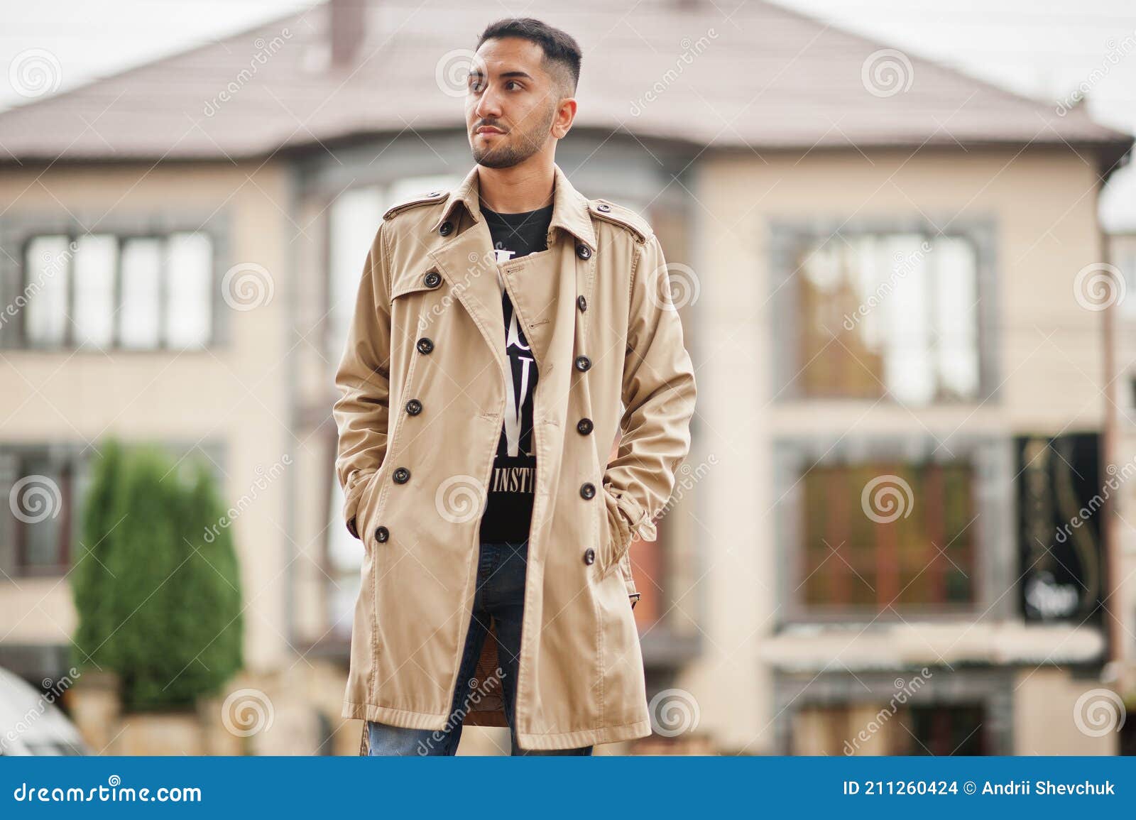 Stylish Kuwaiti Man at Trench Coat Stock Photo - Image of modern ...