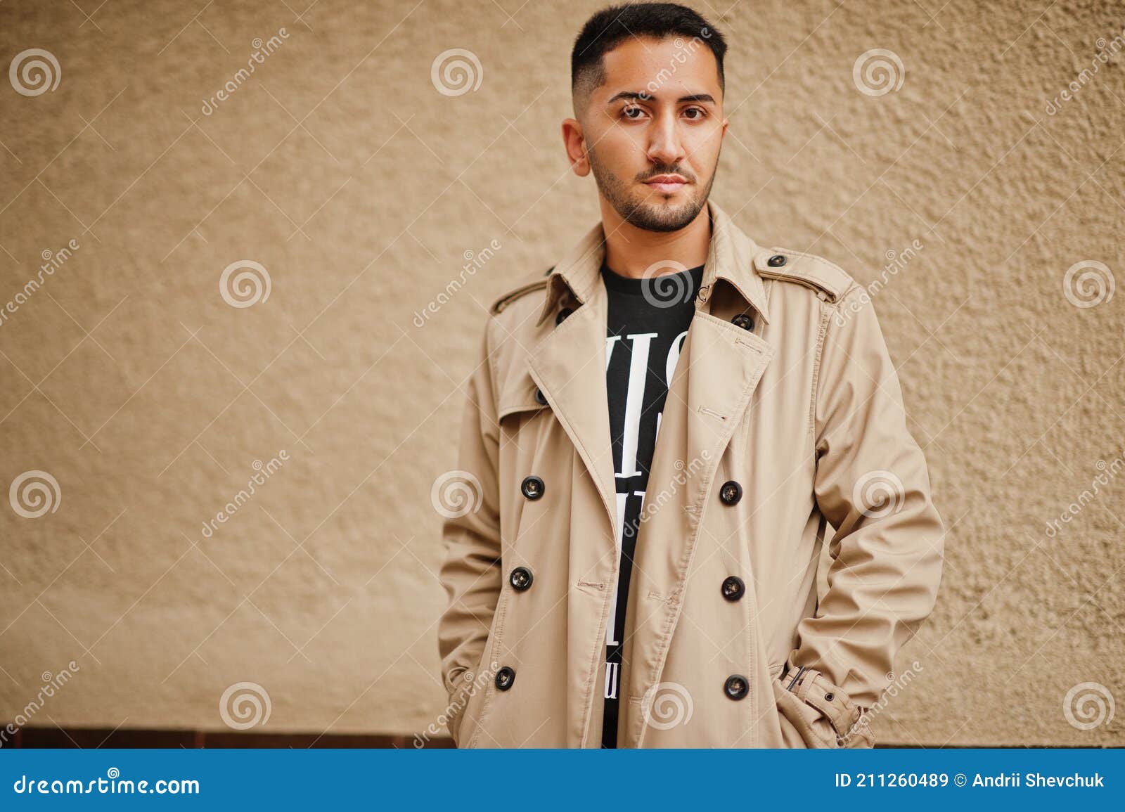 Stylish Kuwaiti Man at Trench Coat Stock Image - Image of arab, hipster ...