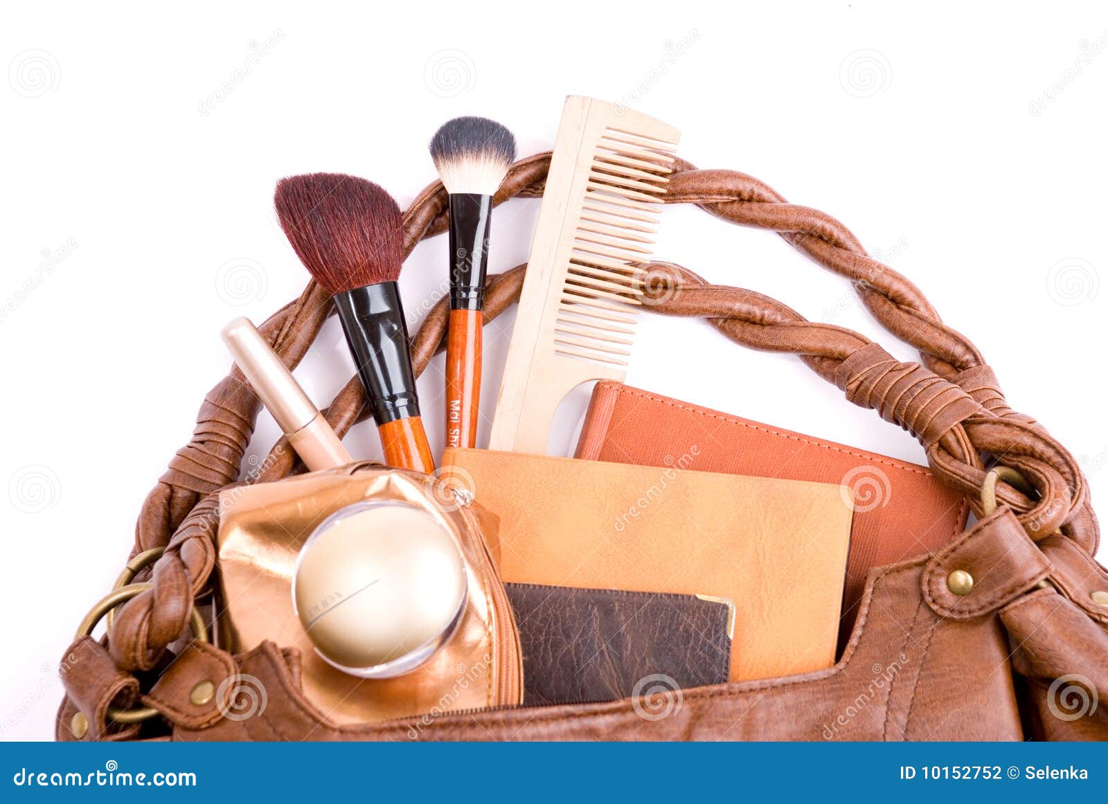 Stylish Ladies Handbag with Cosmetics Stock Photo - Image of accessory ...