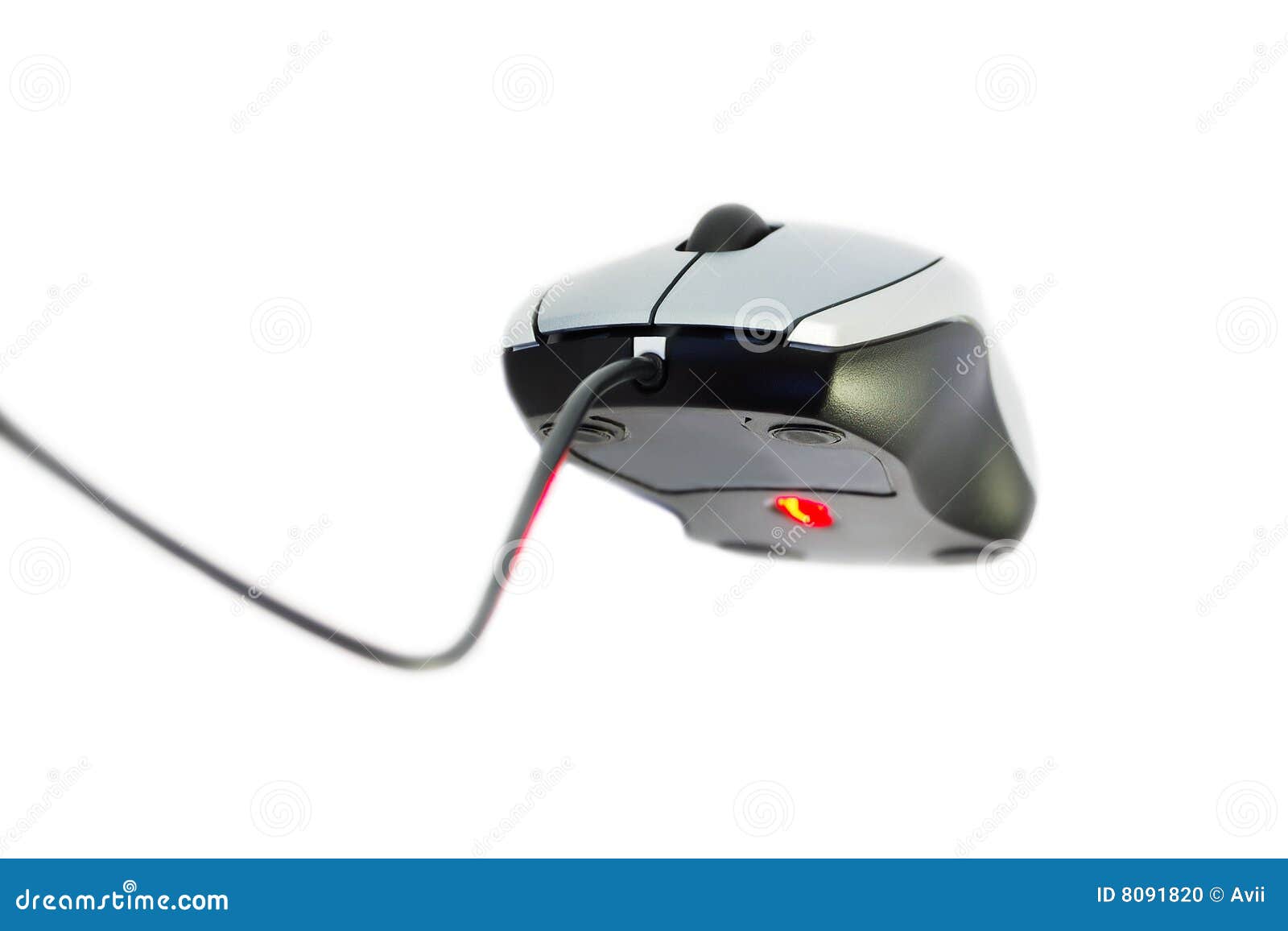 Stylish Laptop Optical Wheel Mouse in the Air Stock Photo - Image of ...