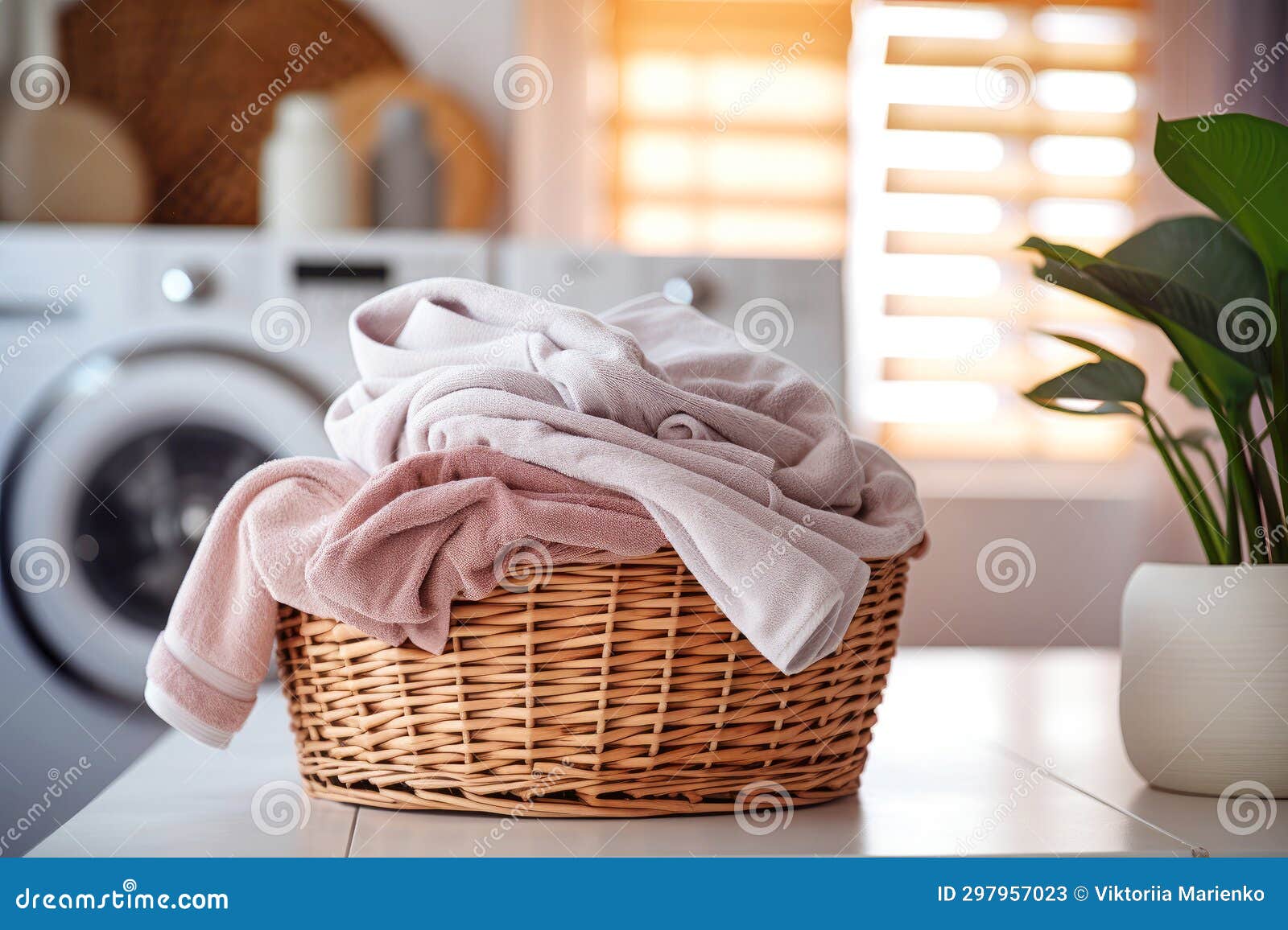 Stylish Laundry Space Featuring a High-tech Washing Machine and a ...