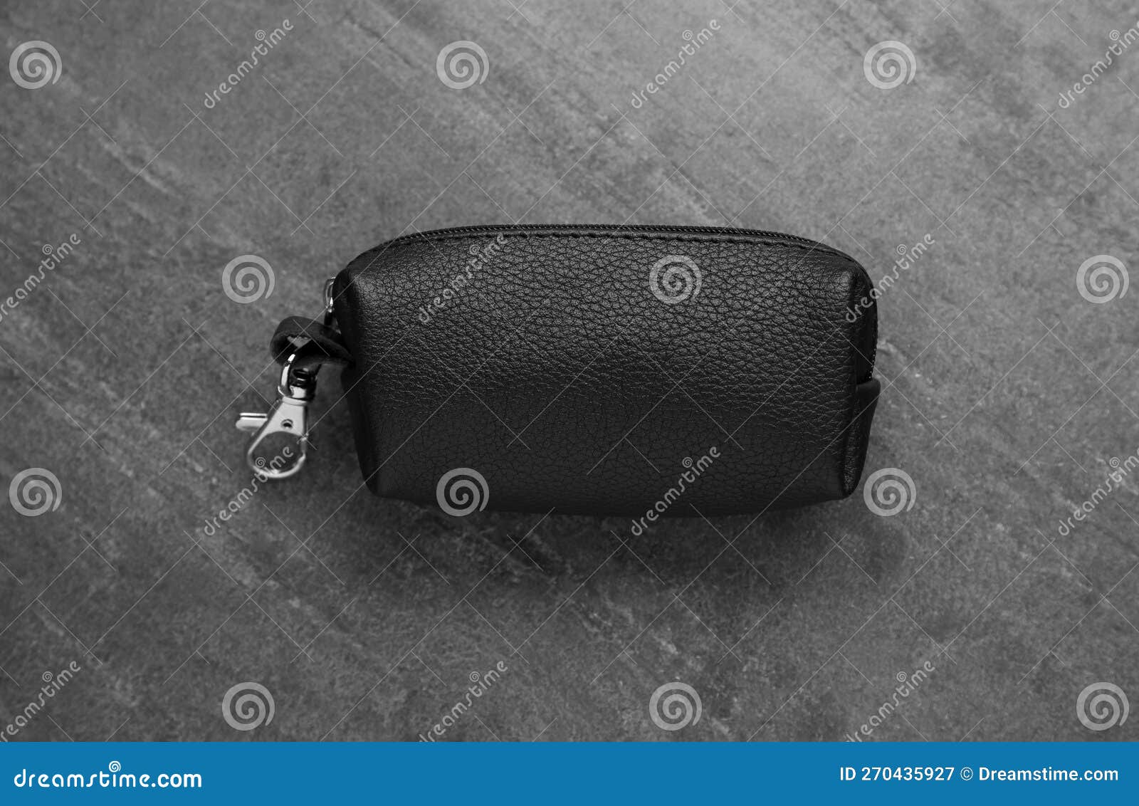 Stylish Leather Keys Holder on Grey Table, Top View Stock Image - Image ...