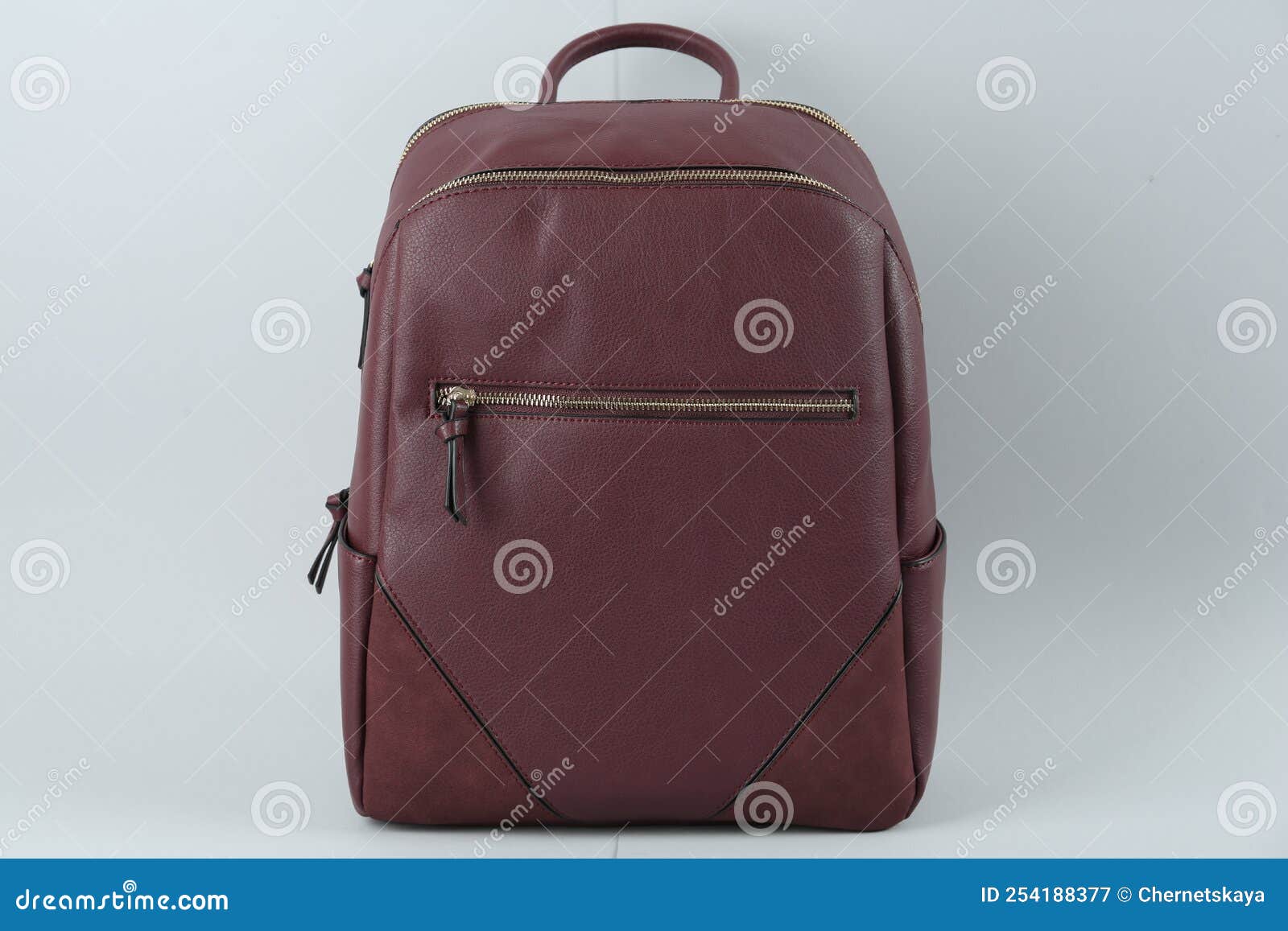 Stylish Leather Urban Backpack on White Background Stock Image - Image ...