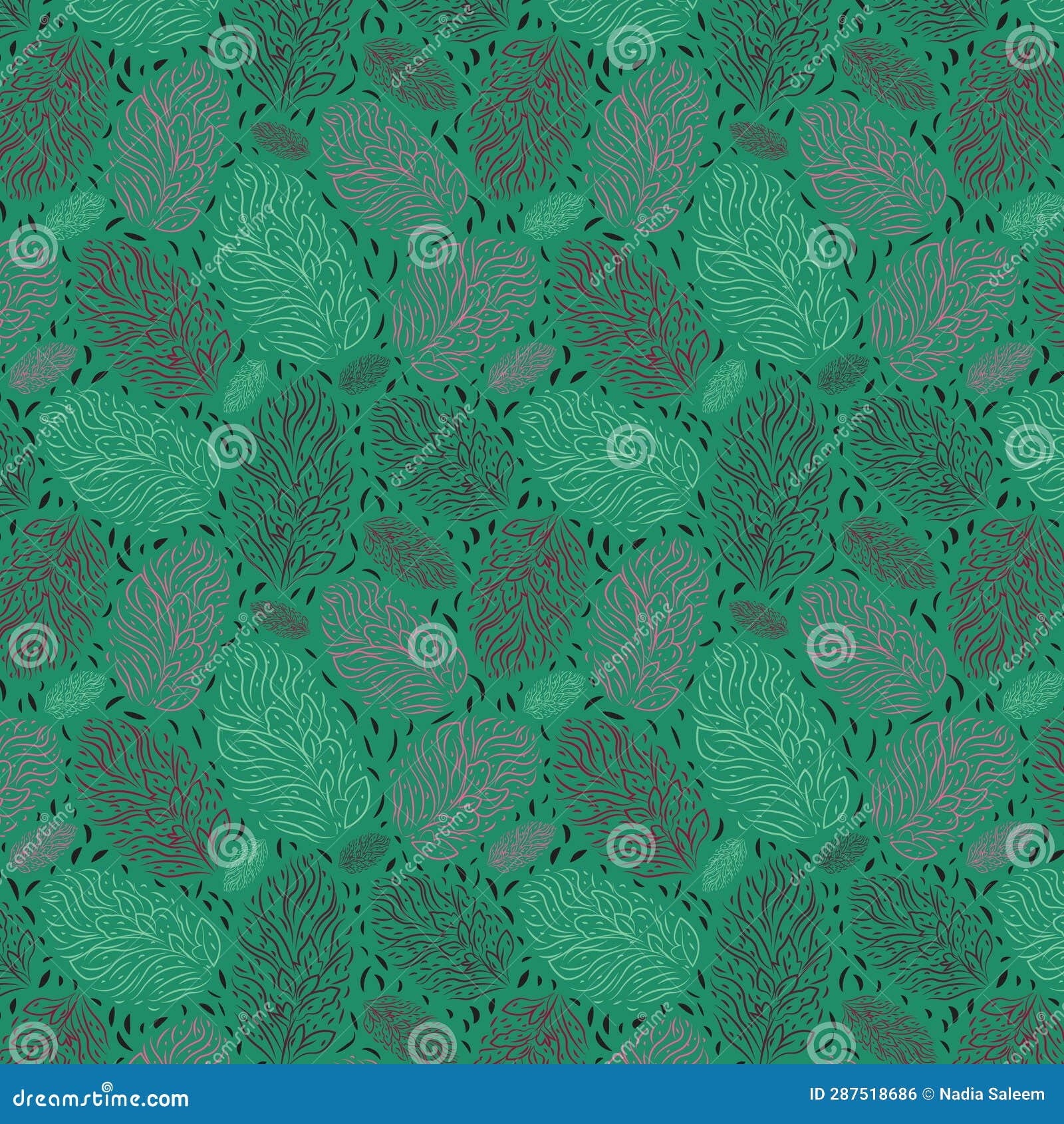 Stylish leaves stock vector. Illustration of aquamarine - 287518686