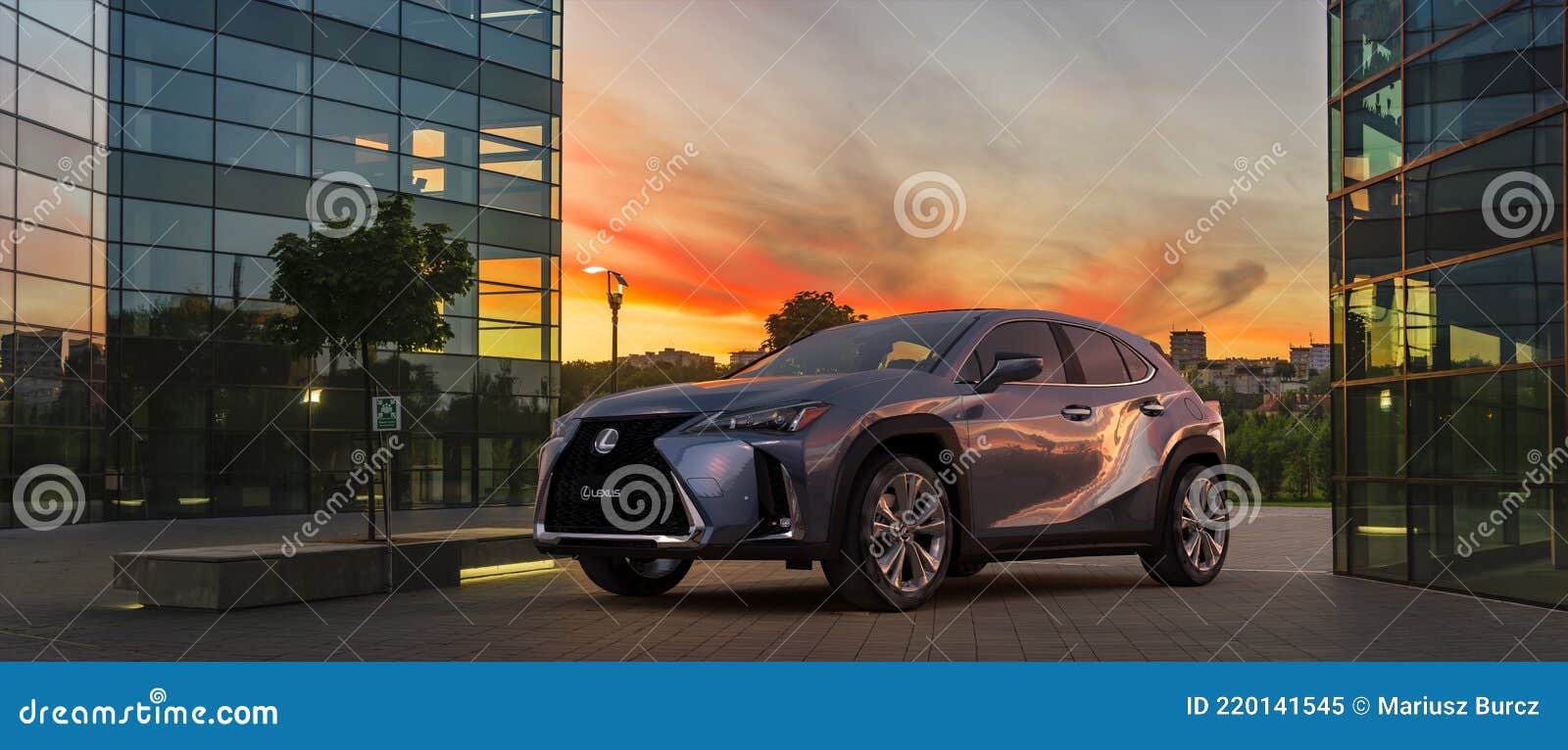 Stylish Lexus UX Crossover in the Parking Lot of a Modern Office ...