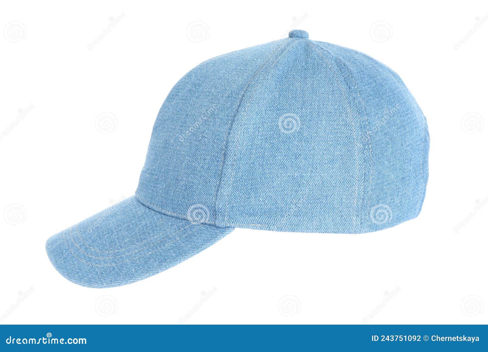 Stylish Light Blue Baseball Cap on White Background Stock Photo - Image ...