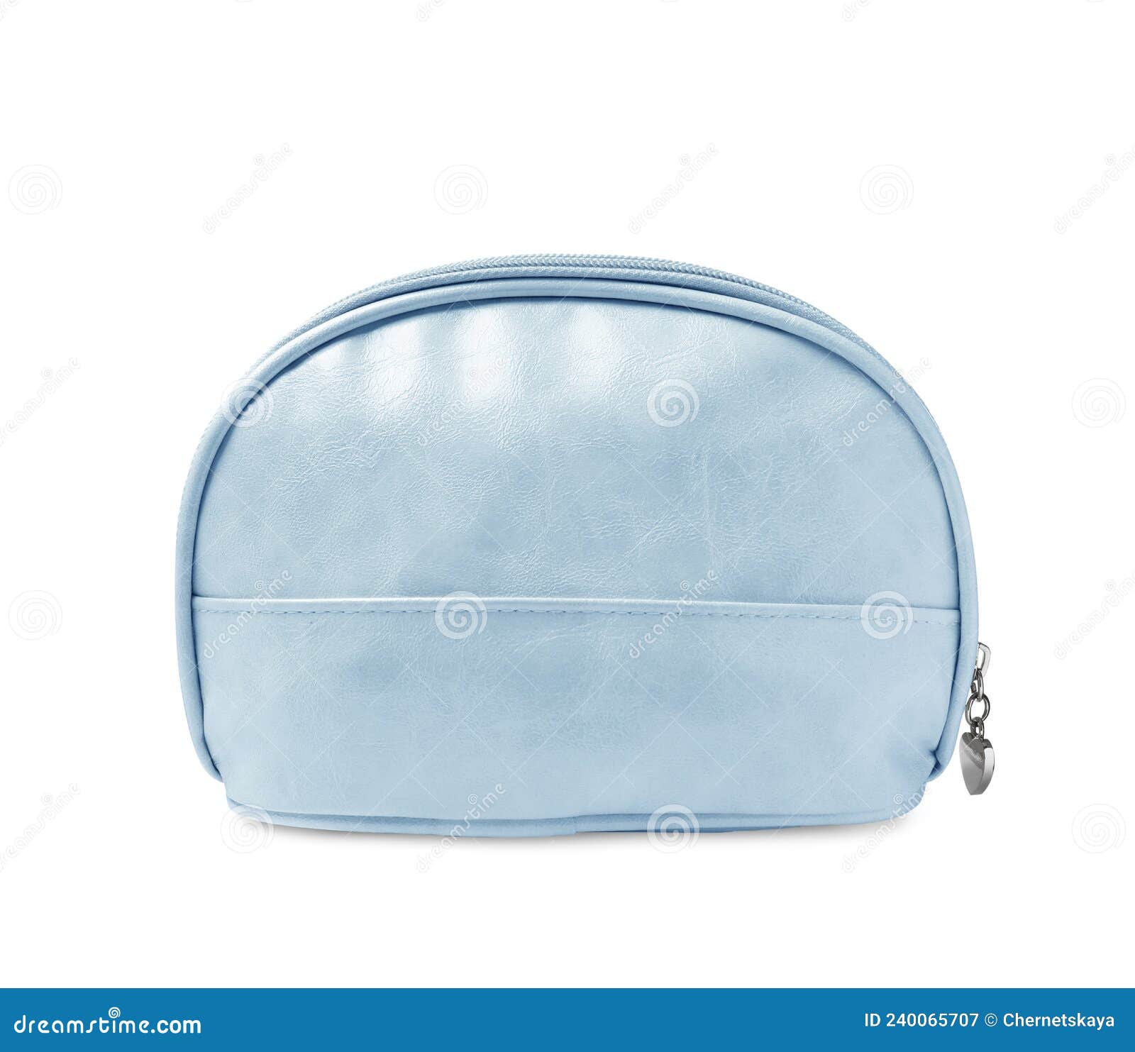 Stylish Light Blue Cosmetic Bag Isolated on White Stock Image - Image ...
