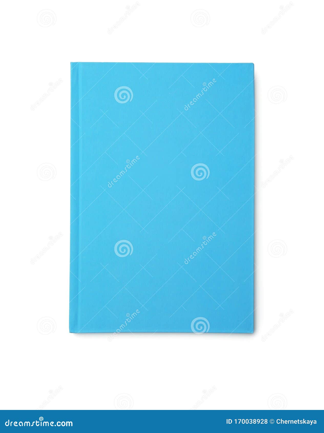 Stylish Light Blue Notebook Isolated on White, Top View Stock Photo ...