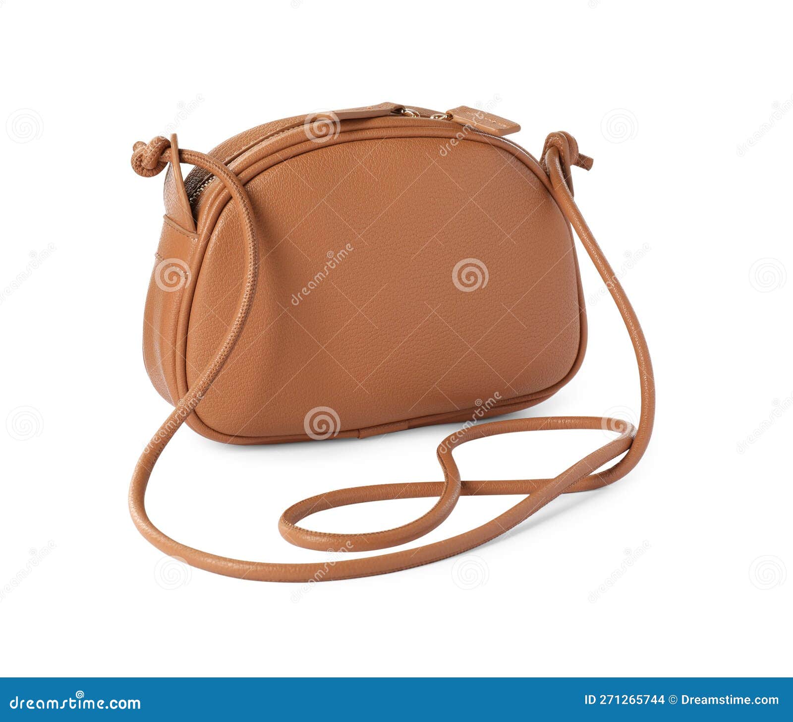 Stylish Light Brown Leather Handbag Isolated on White Stock Photo ...