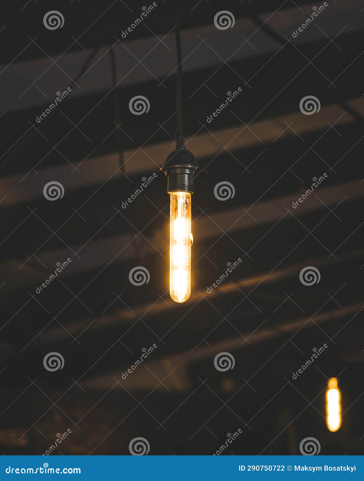 Stylish Light Bulbs in the Cafe Stock Photo - Image of coffee, concept ...