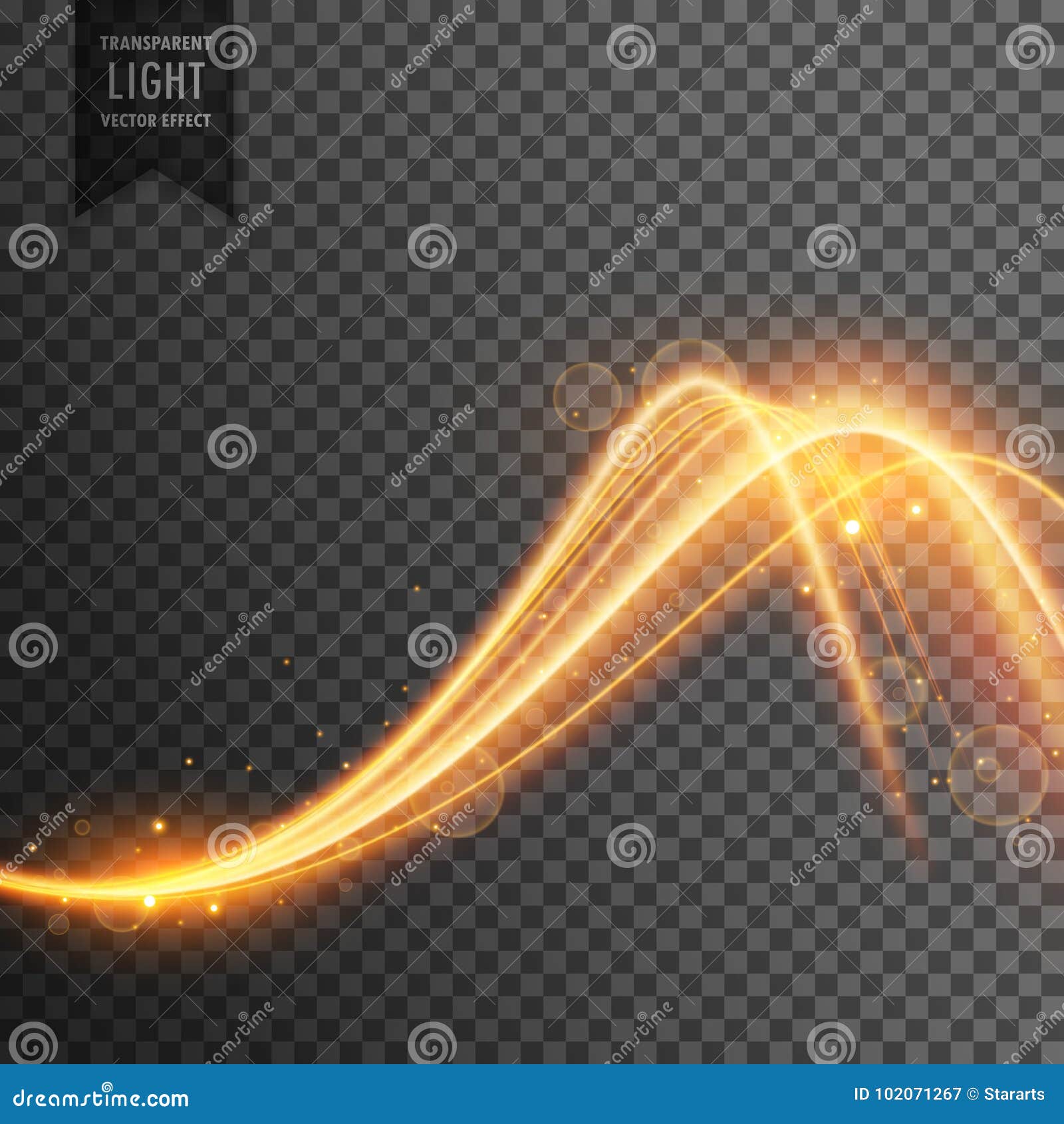 Stylish Light Effect in Wave Style Stock Vector - Illustration of ...