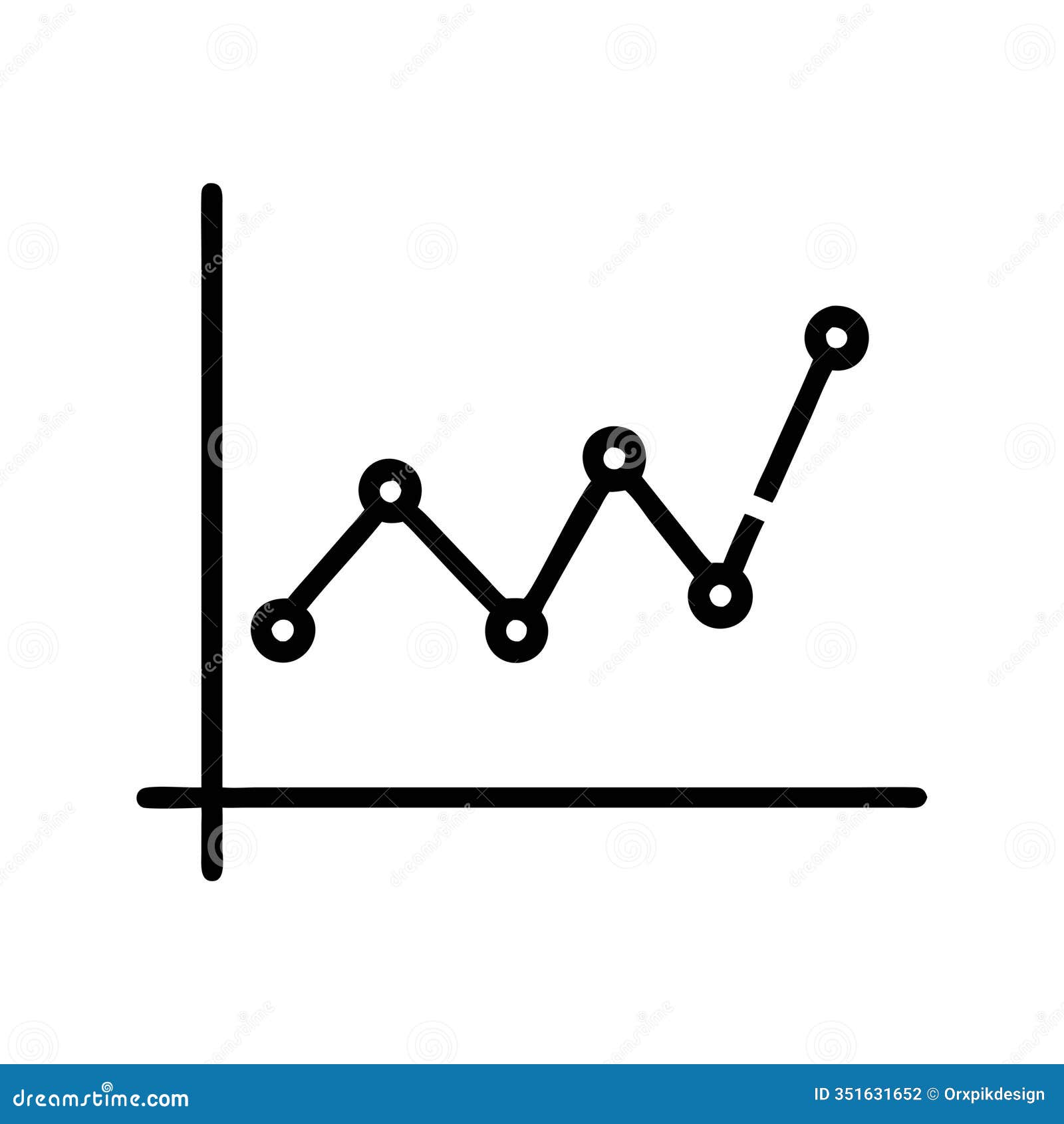 Stylish Line Graph Icon for Charts Stock Illustration - Illustration of ...