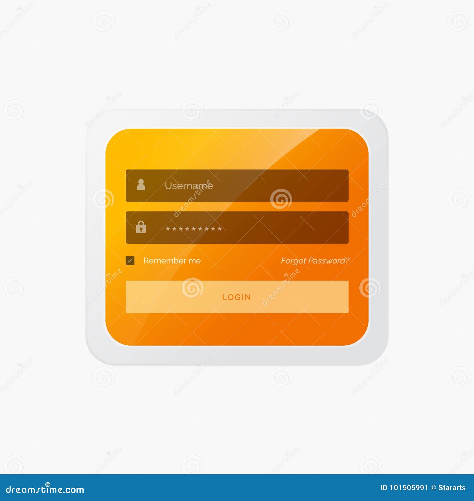 Stylish Login Form in Yellow Theme for Website and Mobile Application ...