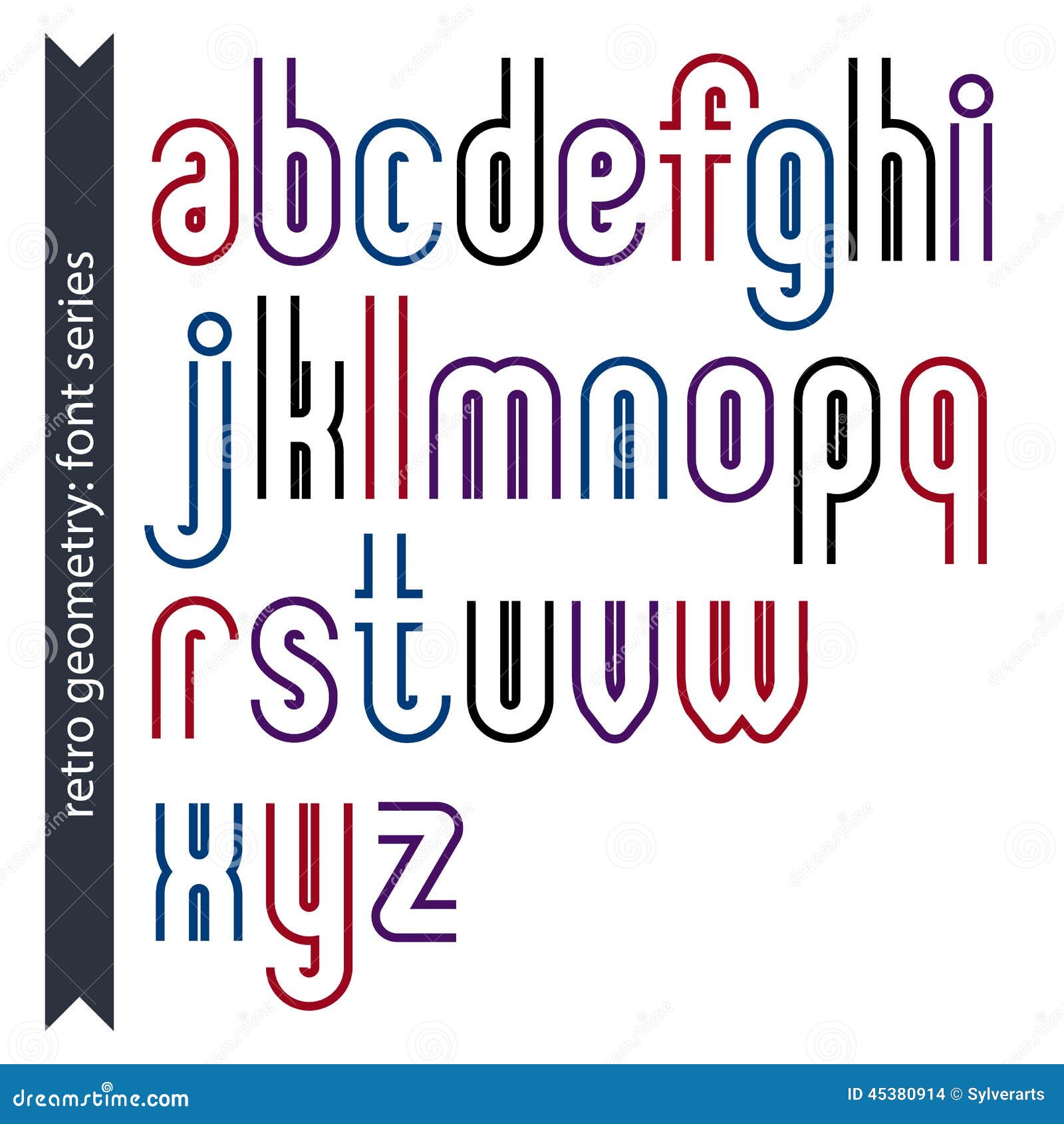 Stylish Lowercase Letters Set with Parallel Lines Stock Vector ...