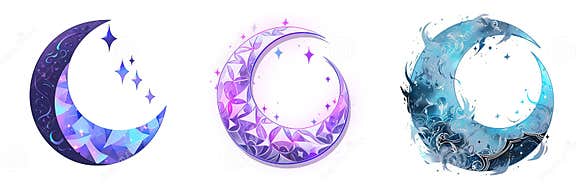 Stylish Magic Moon Logo in 2D Style AI Generated Stock Illustration ...
