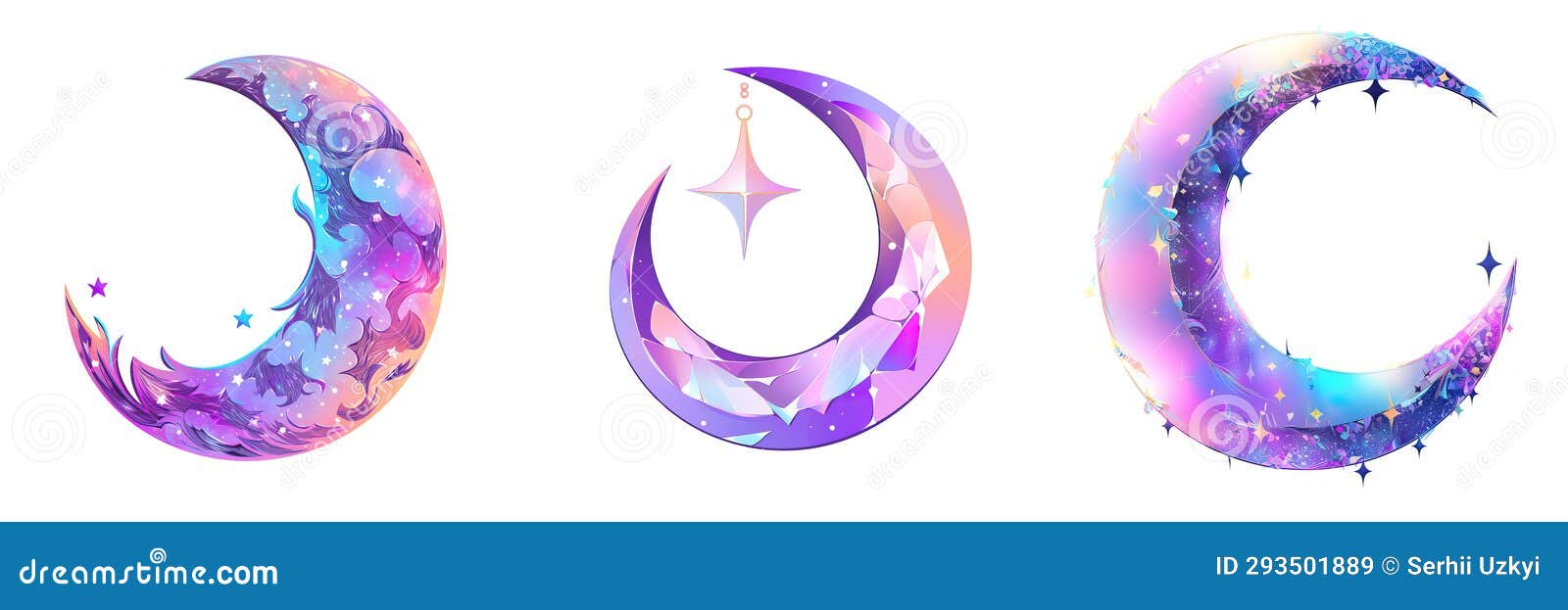 Stylish Magic Moon Logo in 2D Style AI Generated Stock Illustration ...