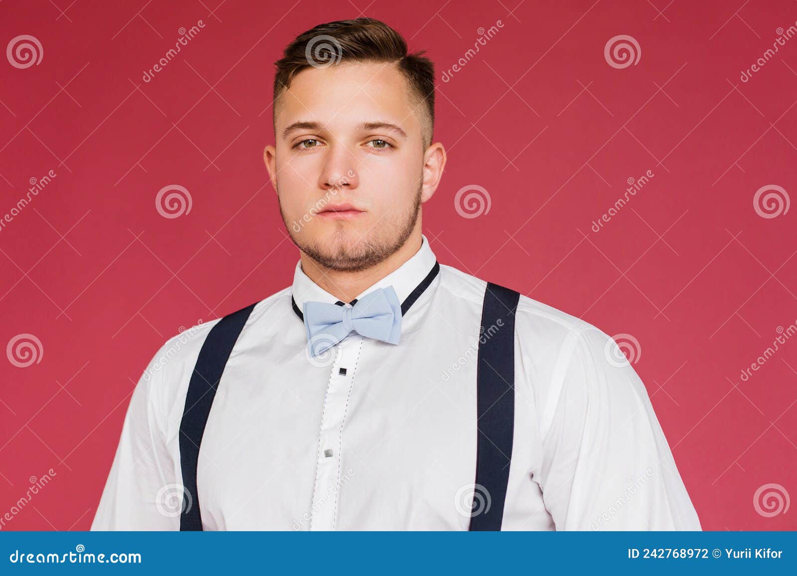 Stylish Male Model on a Background of Color 2022: Very Peri Stock Photo ...