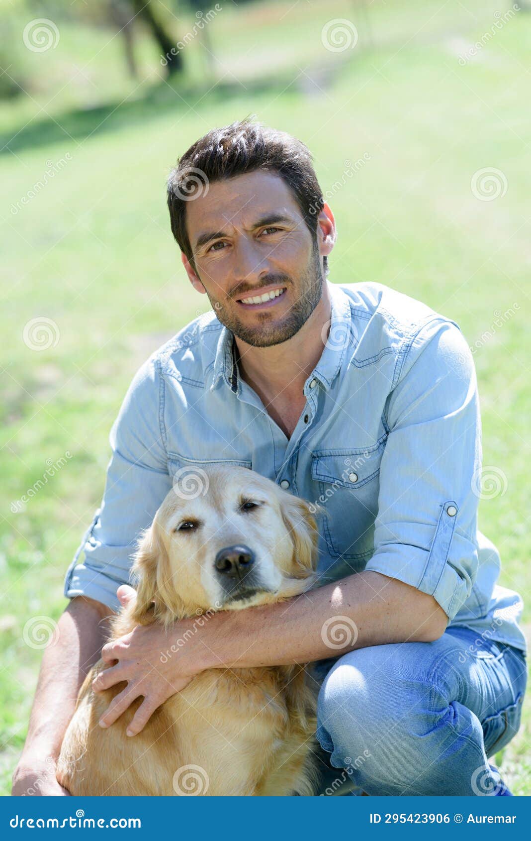 Stylish Man with Dog Outdoors Stock Photo - Image of happy, animal ...