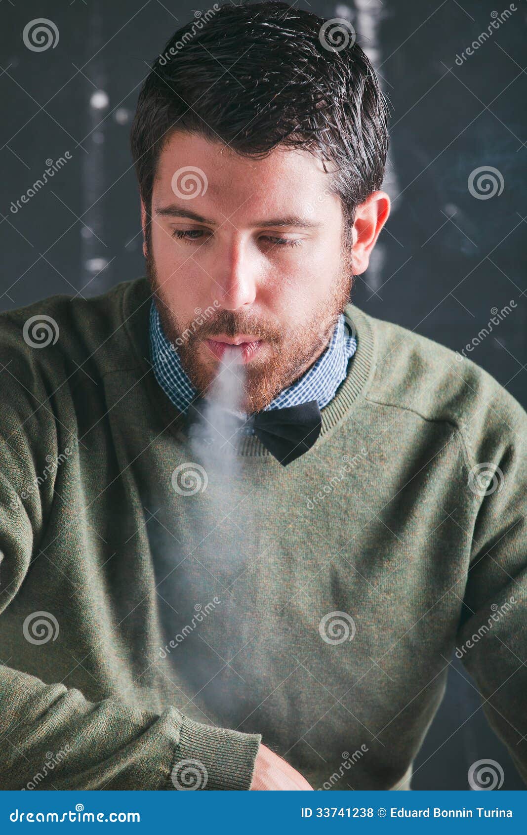 Stylish man smoking. stock photo. Image of adult, caucasian - 33741238