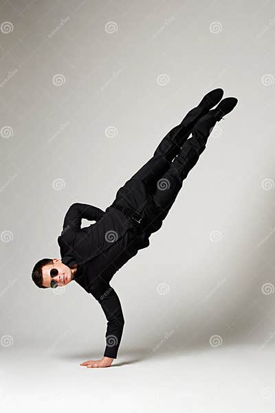 Stylish Man Standing on One Hand Stock Photo - Image of cool, style ...