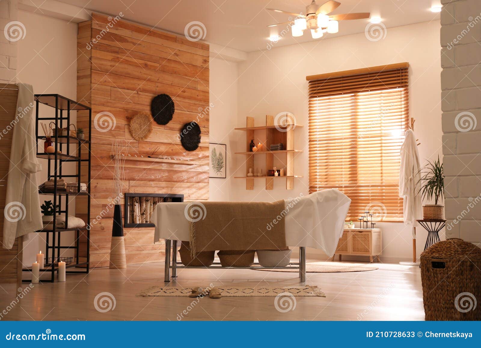 Stylish Massage Room Interior in Spa Salon Stock Image - Image of ...