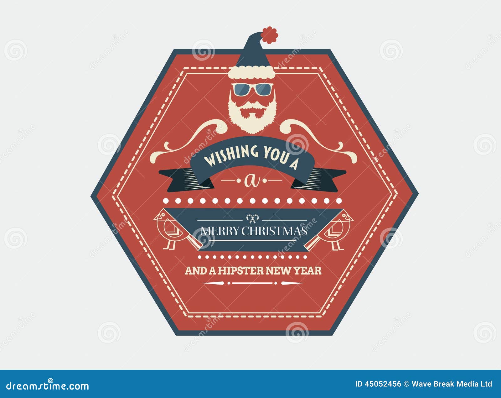 Stylish Merry Christmas Message Banner with Illustrations Stock Vector ...