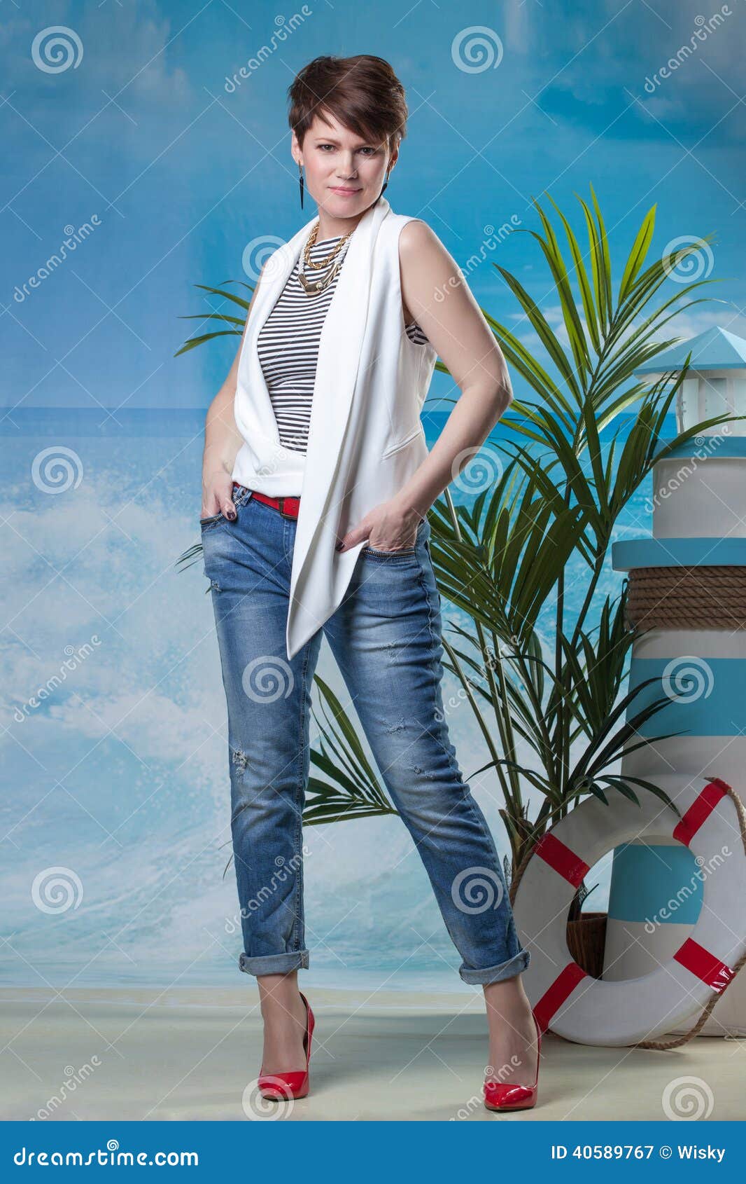 Stylish Middle Aged Model Posing in Studio Stock Image - Image of ...