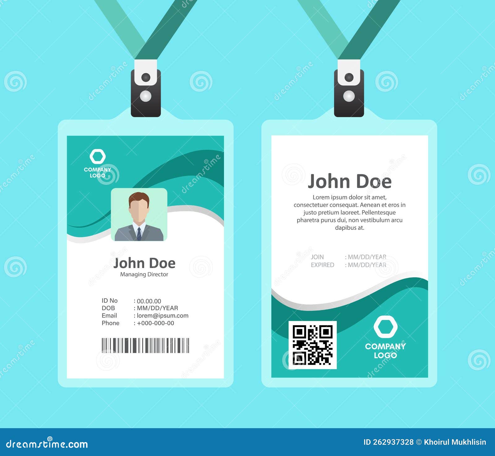 Stylish Minimal Green ID Card Design Template Stock Vector ...