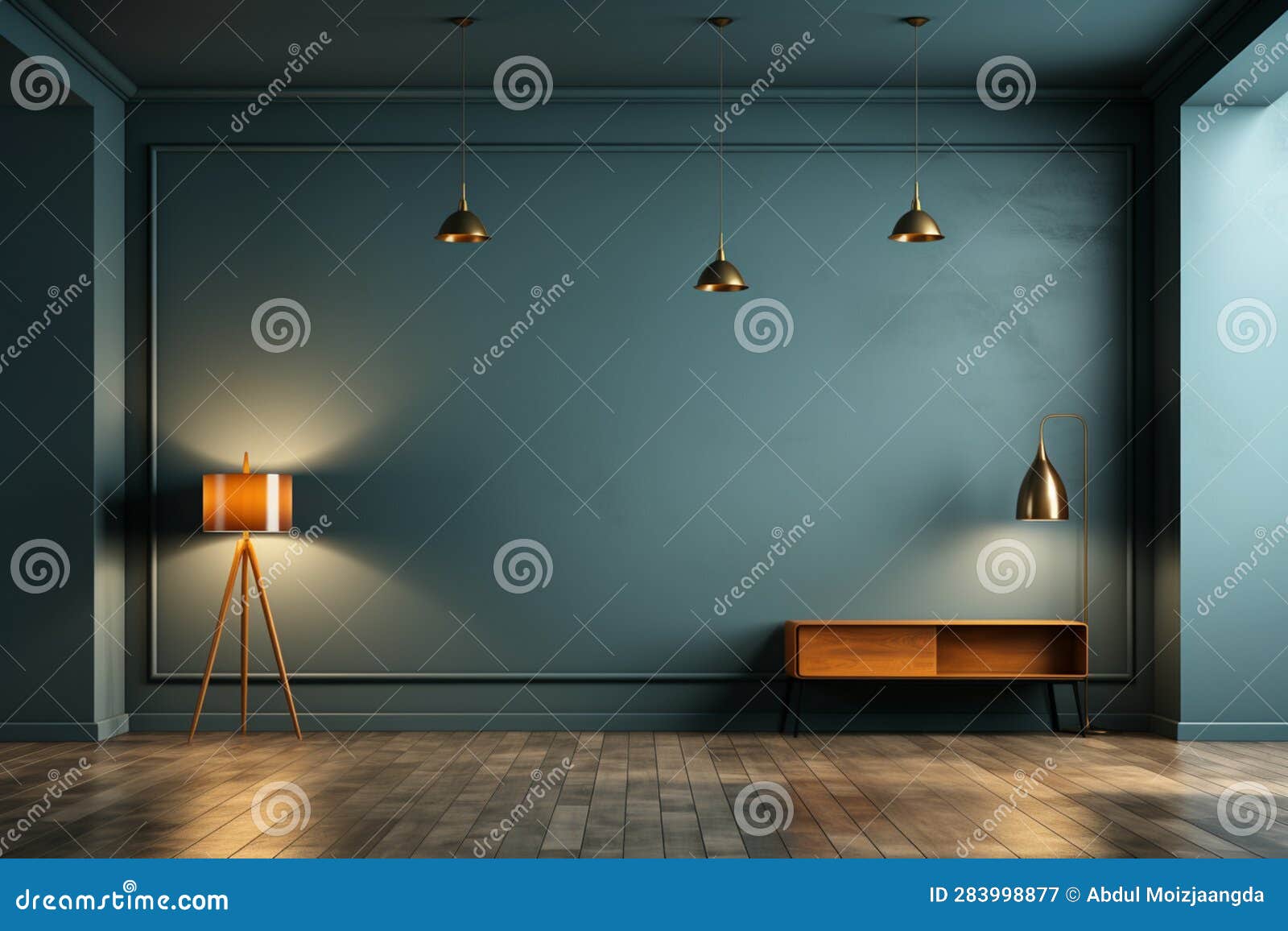 Stylish Minimalistic Backdrop with Lateral Lighting Columns on a Gray ...