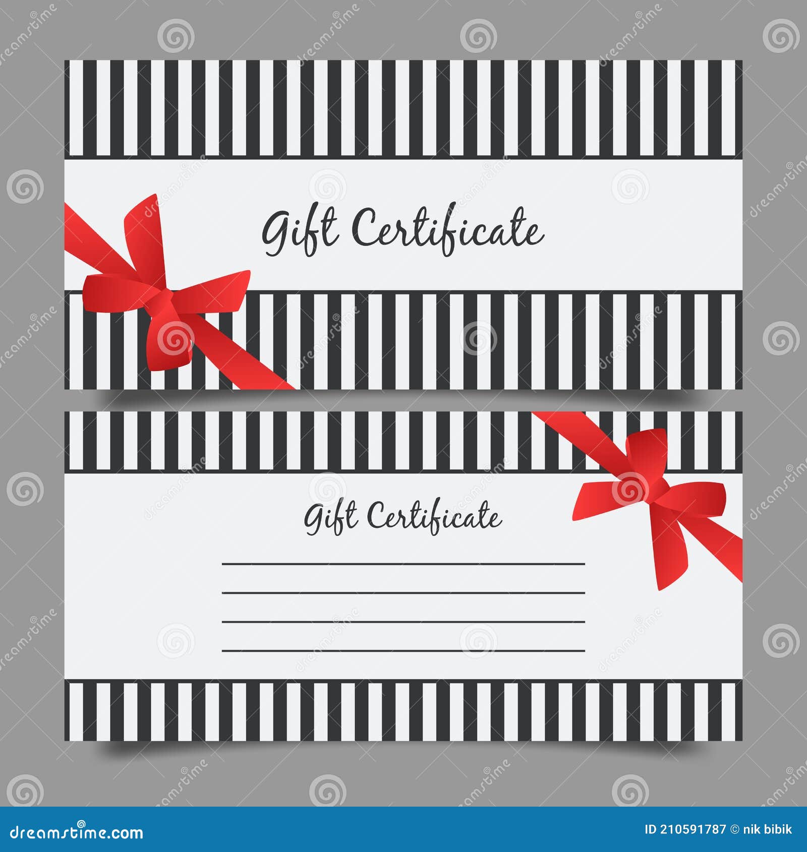 Stylish Minimalistic Gift Voucher, Vector Illustration. Stock Vector ...