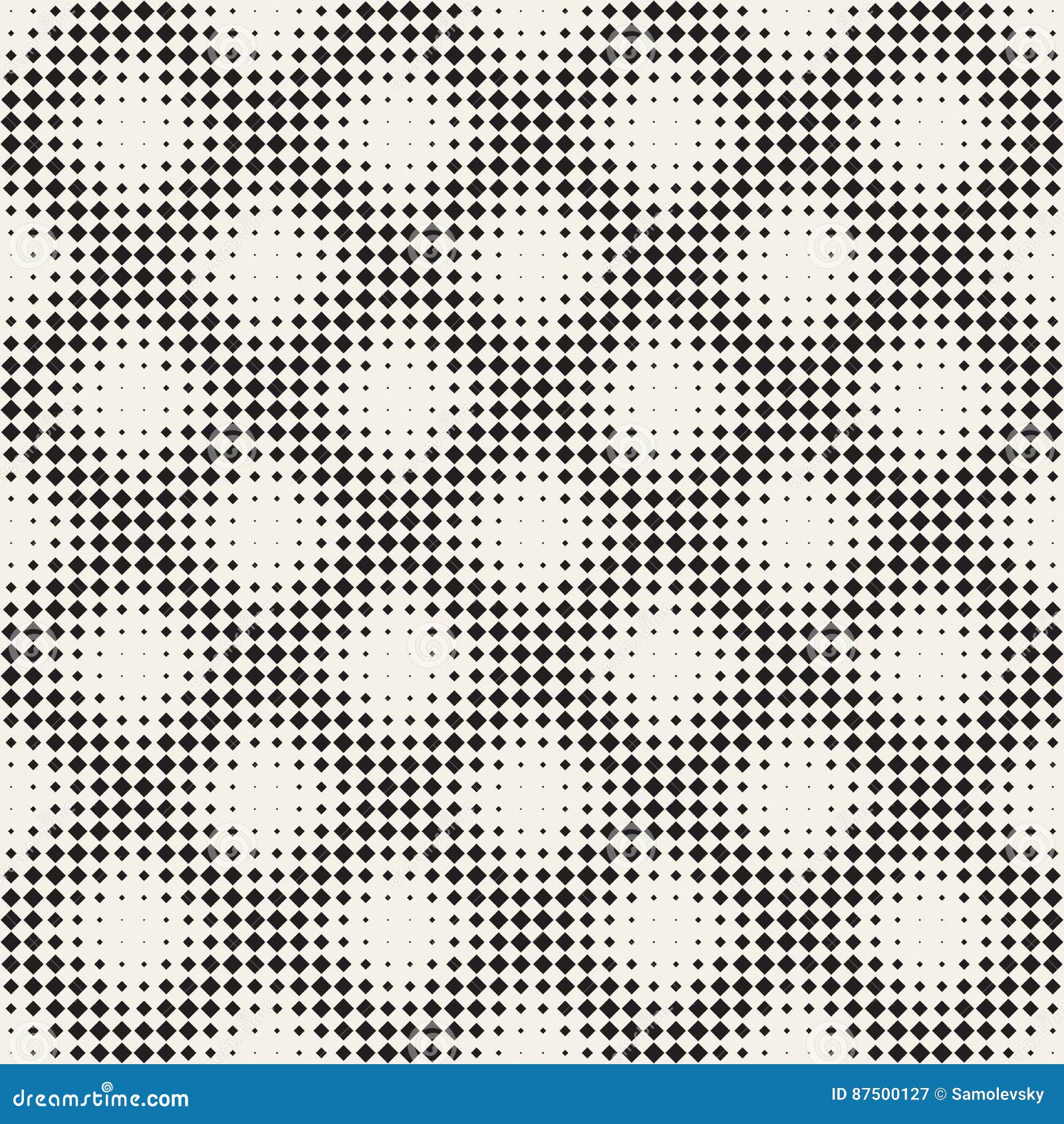 Stylish Minimalistic Halftone Grid. Vector Seamless Black and White ...