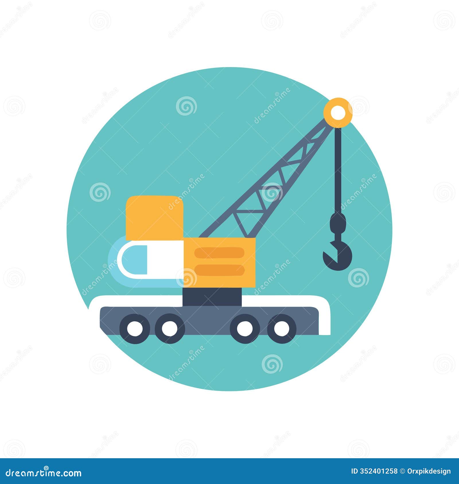 Stylish Mobile Crane Icon Artwork Stock Illustration - Illustration of ...
