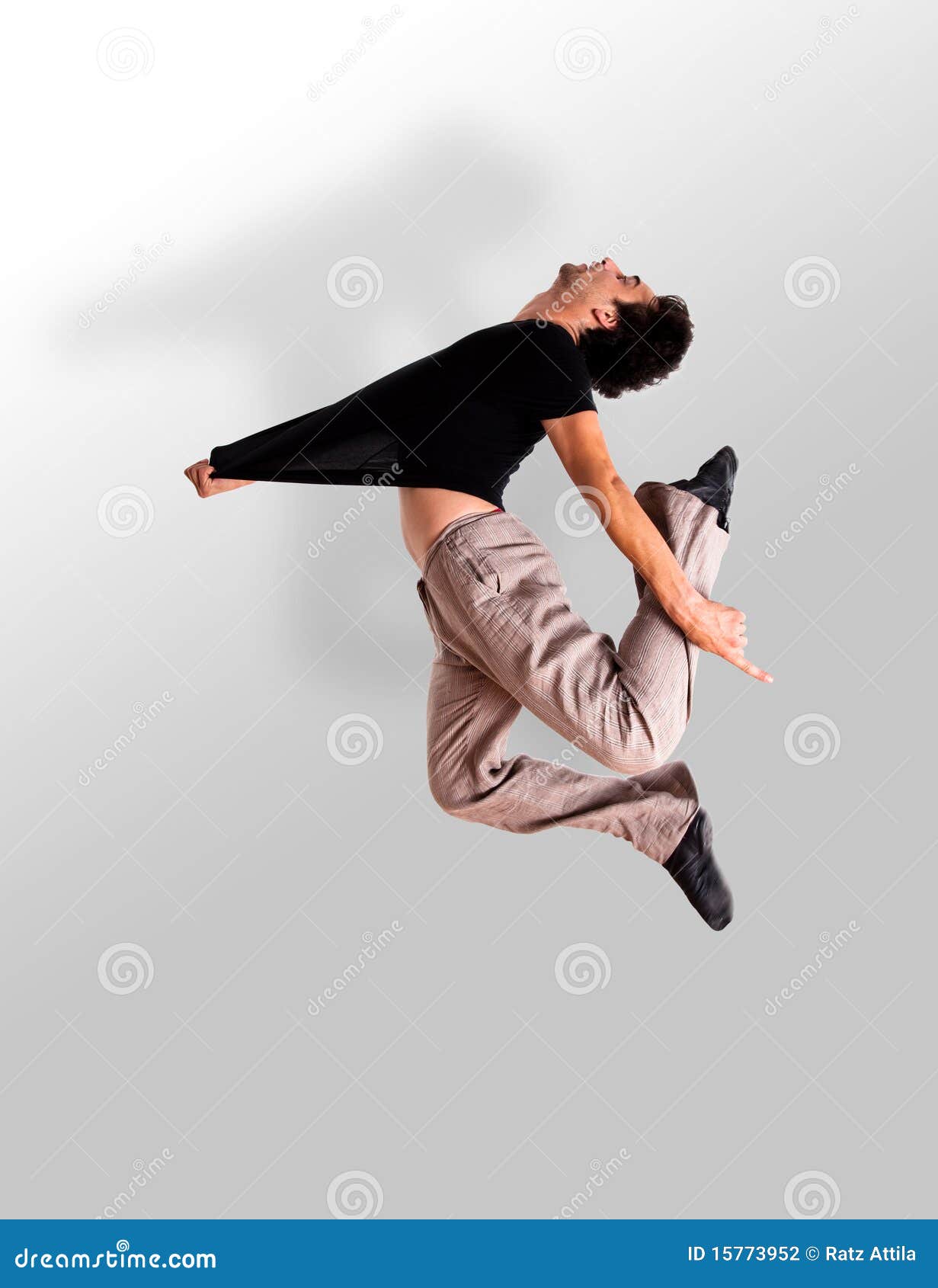 Stylish Modern Ballet Dancer Jumping Stock Photo - Image of skill ...