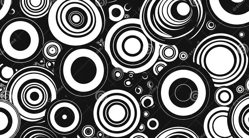 Stylish and Modern Black and White Circular Pattern Background with ...