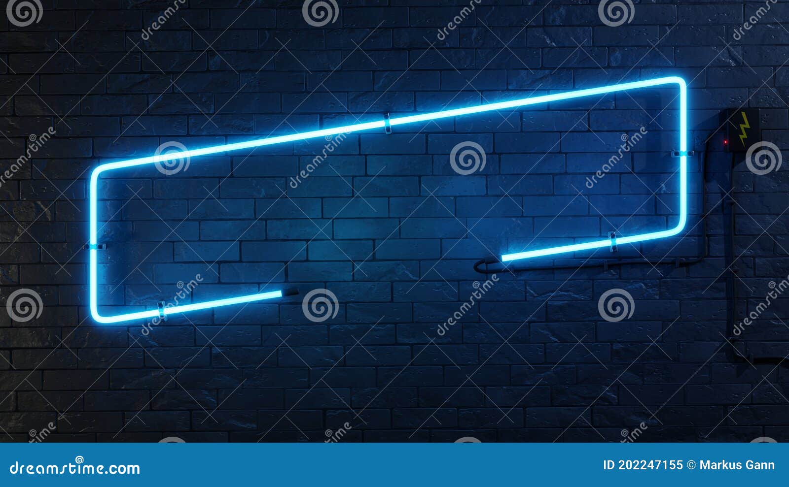 Stylish Modern Blue Neon Light Frame Stock Illustration - Illustration ...